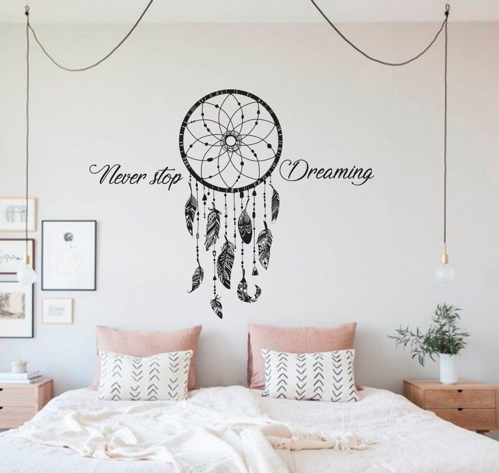 Dream Catcher Wall Decal Boho Dream Catcher Decal Bedroom - Etsy