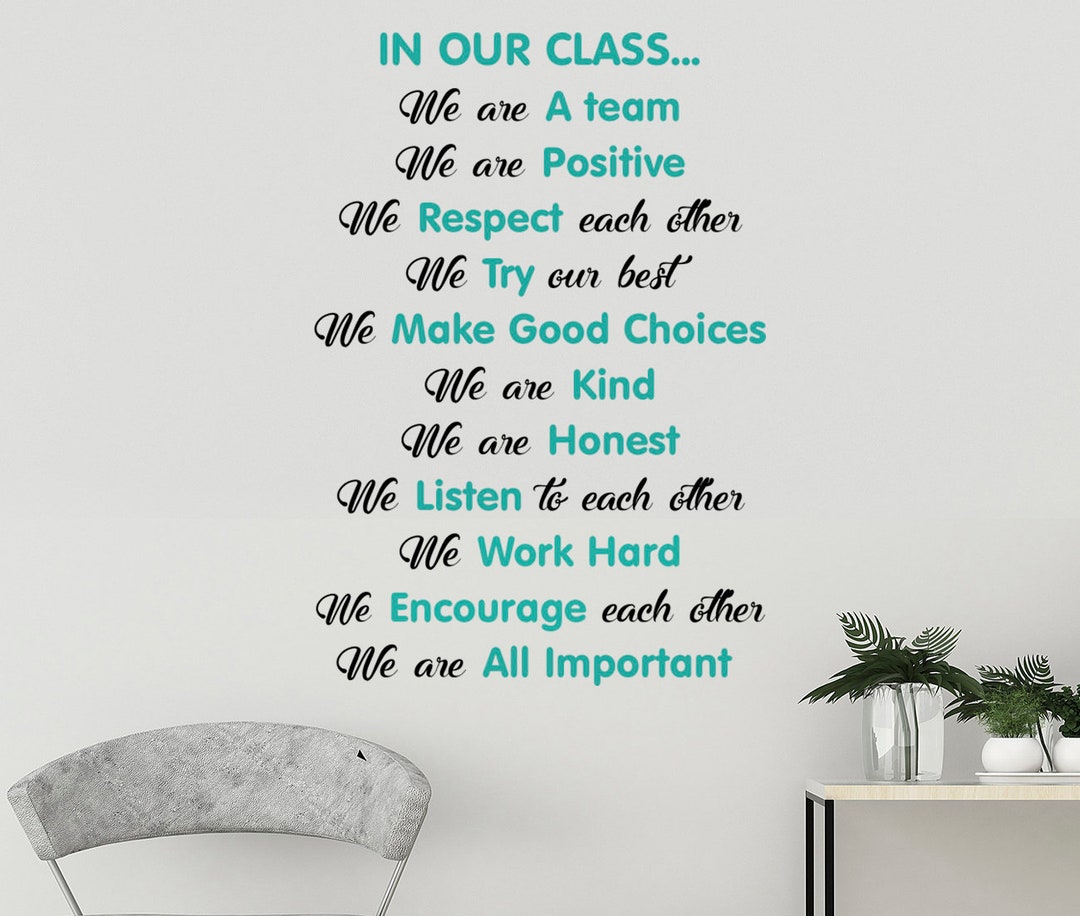 Classroom Rules Wall Decal, Teacher Decal, School Wall Stickers, Class ...