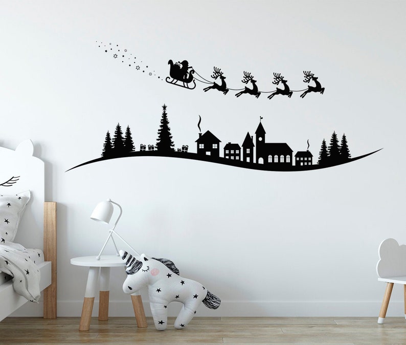 Santa Clause Christmas Decal Window Christmas Stickers - Etsy