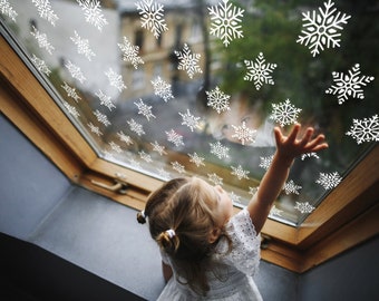 Snowflakes Windows Stickers Window Decal Christmas Decals | Etsy