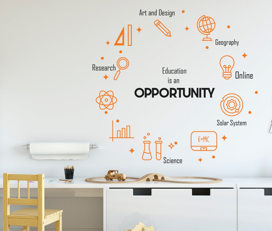 School Wall Decal, Math Classroom Wall Decals, Science Vinyl Sticker ...