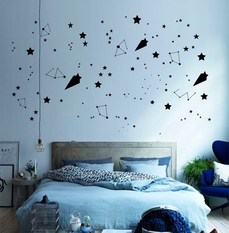 Space Wall Decal Constellation Wall Decals Stars Stickers - Etsy