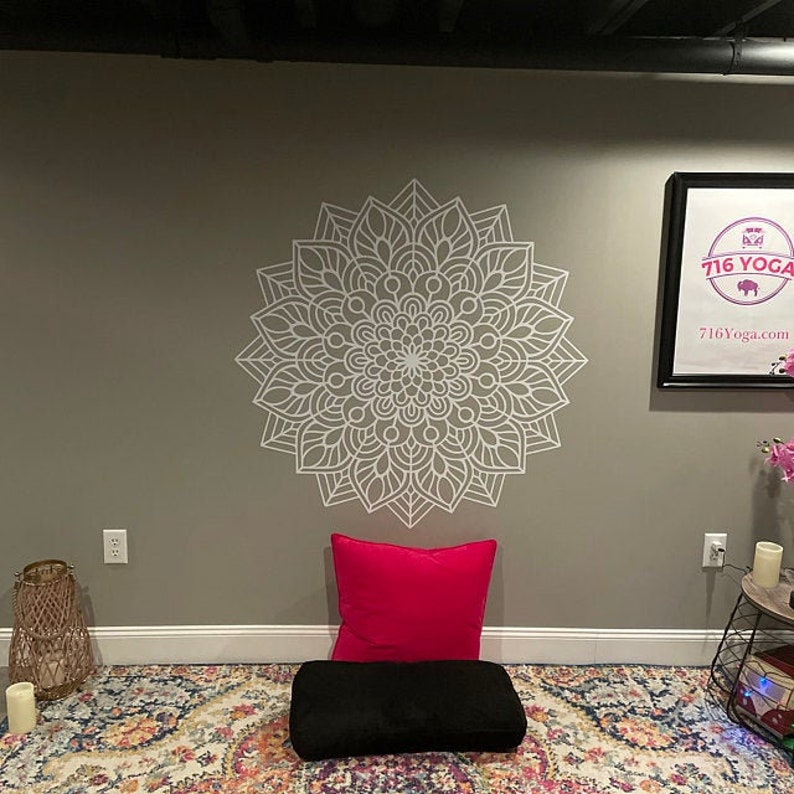 Yoga Wall Decal Mandala Wall Decals Lotus Flower Decals - Etsy