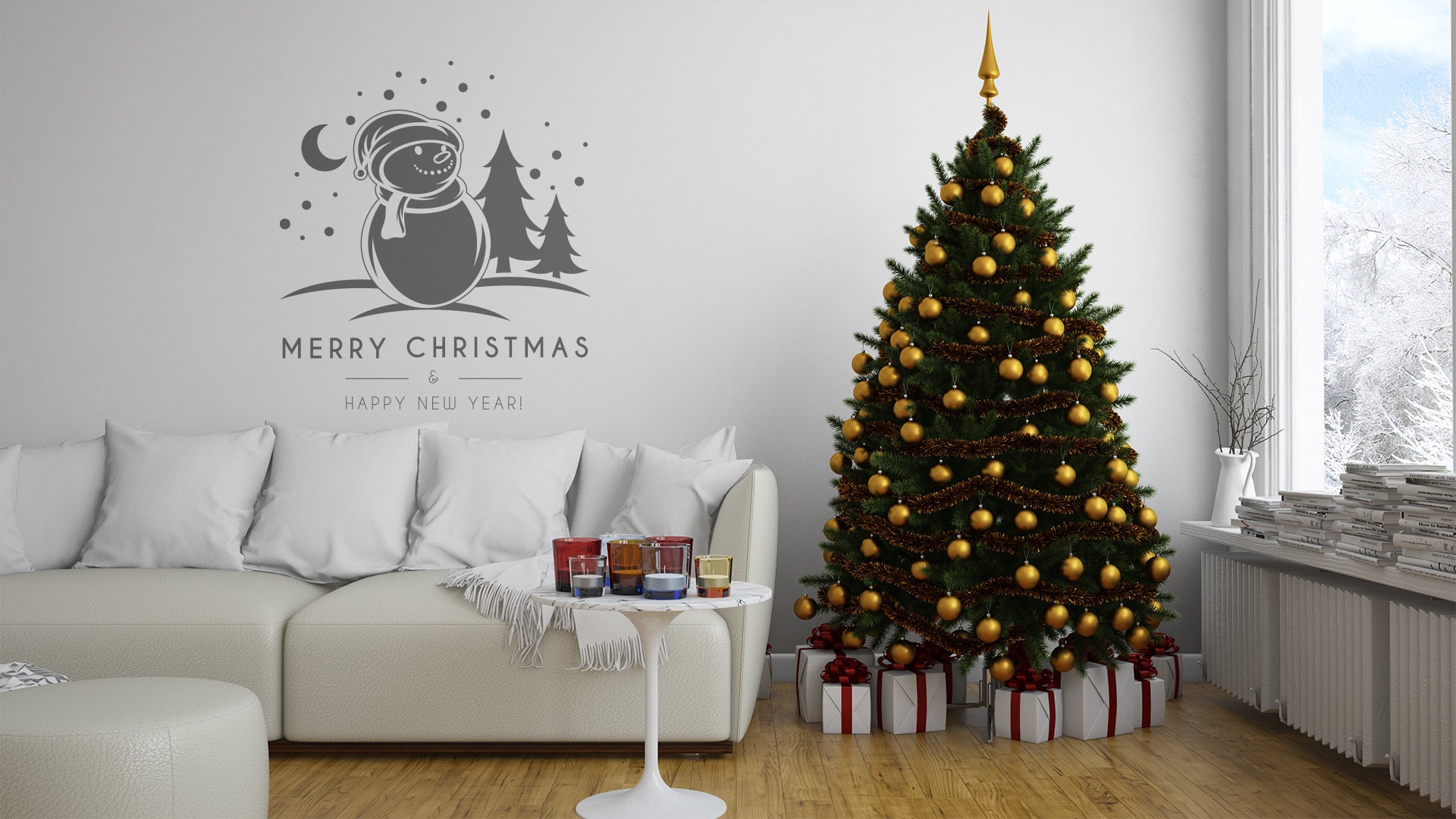 Winter Christmas Decals Snowman Stickers Christmas Window - Etsy