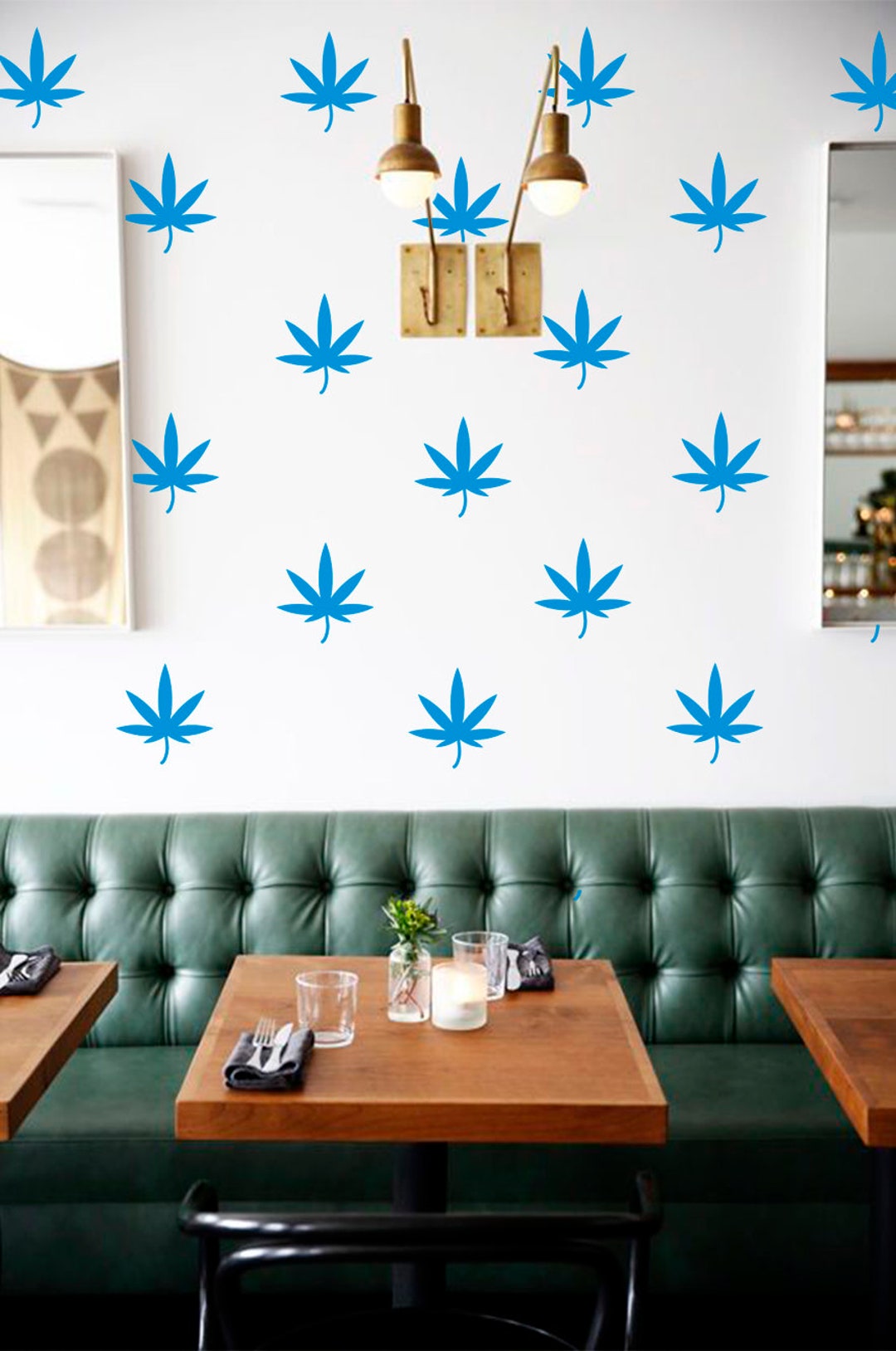 Marijuana Leaf Decal, Vinyl Wall Decal, Marijuana Stickers Set , Leaf ...
