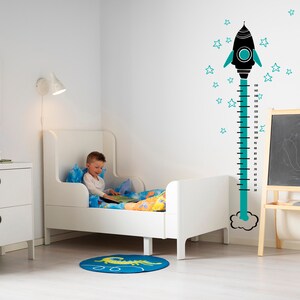 Height Chart Decal, Growth Chart Ruler Sticker, Rocket Wall Decal for ...