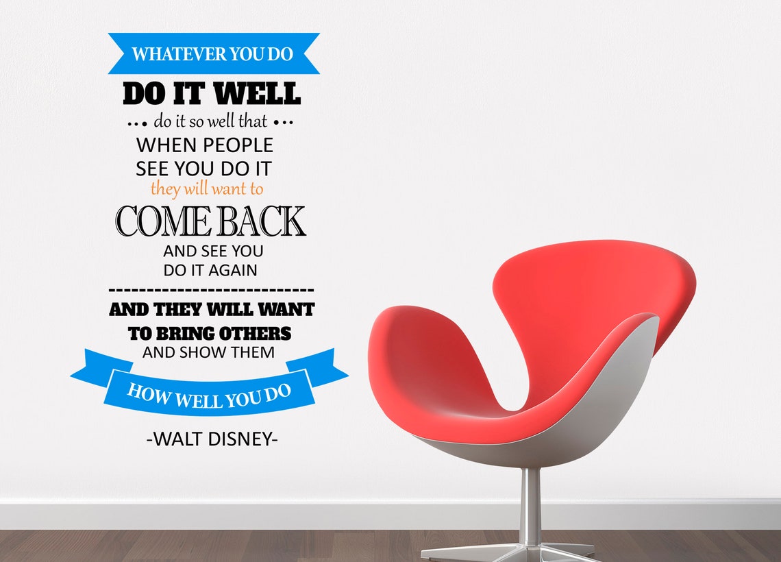 Whatever You Do Do It Well Decal Office Wall Decal Quote - Etsy