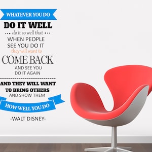 Whatever You Do Do It Well Decal Office Wall Decal Quote - Etsy