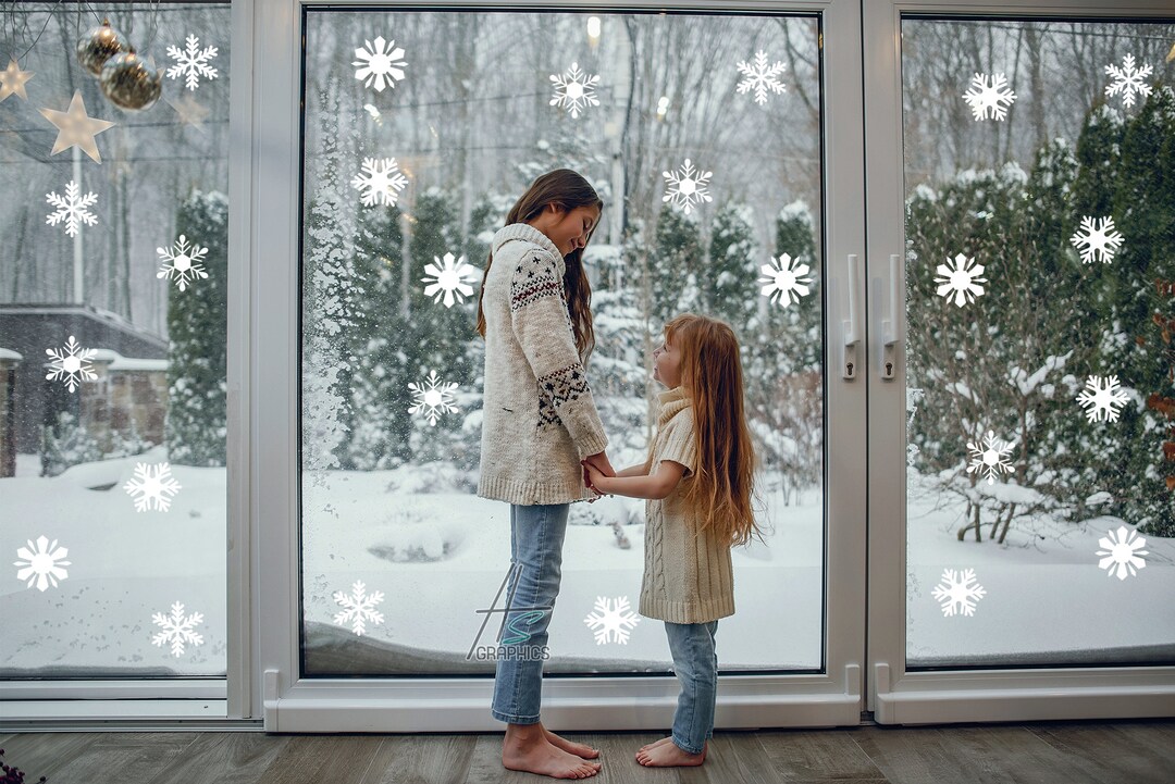 Snowflakes Windows Stickers, Window Decal, Christmas Decals, Christmas ...