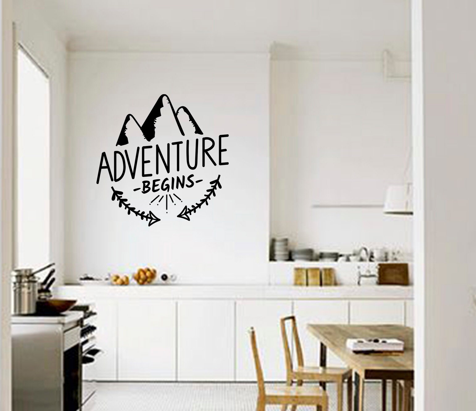 Adventure Begins wall Decal Travel decals Mountain wall | Etsy