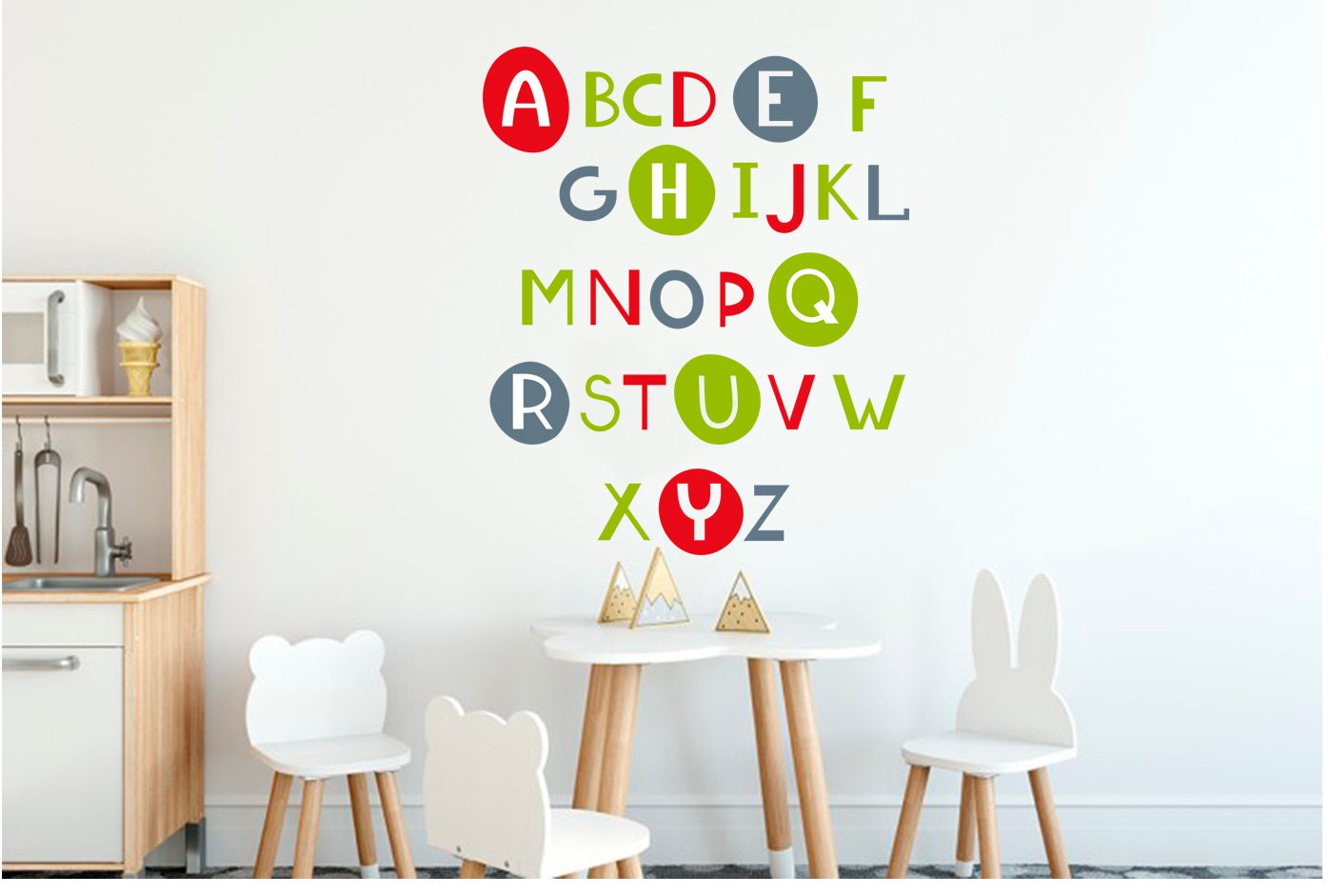 Colorful Abc Wall Decal for Kids Alphabet Wall Decal for - Etsy