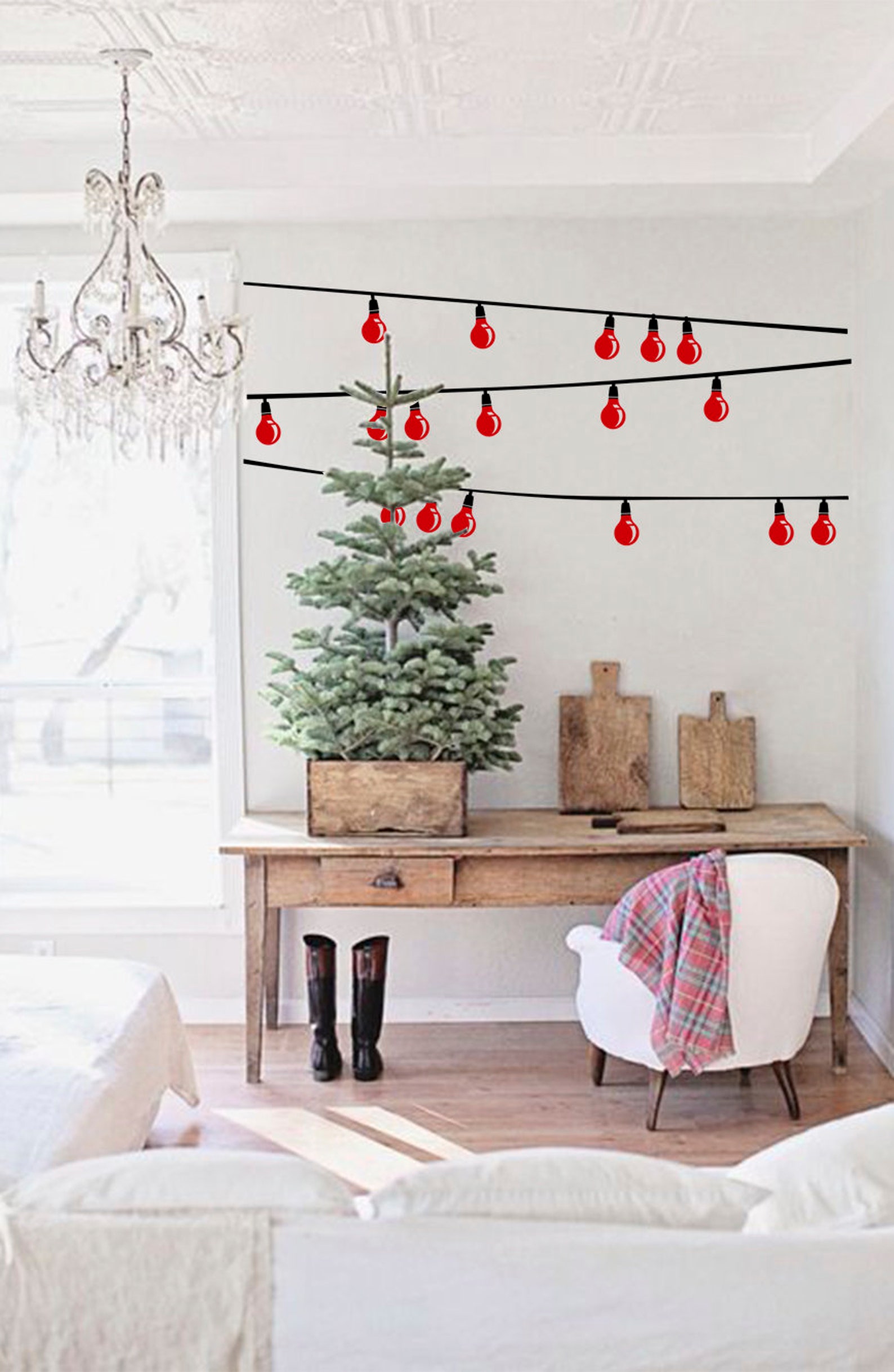 Christmas Lights Decal, Window Lights Sticker for Christmas Decor ...