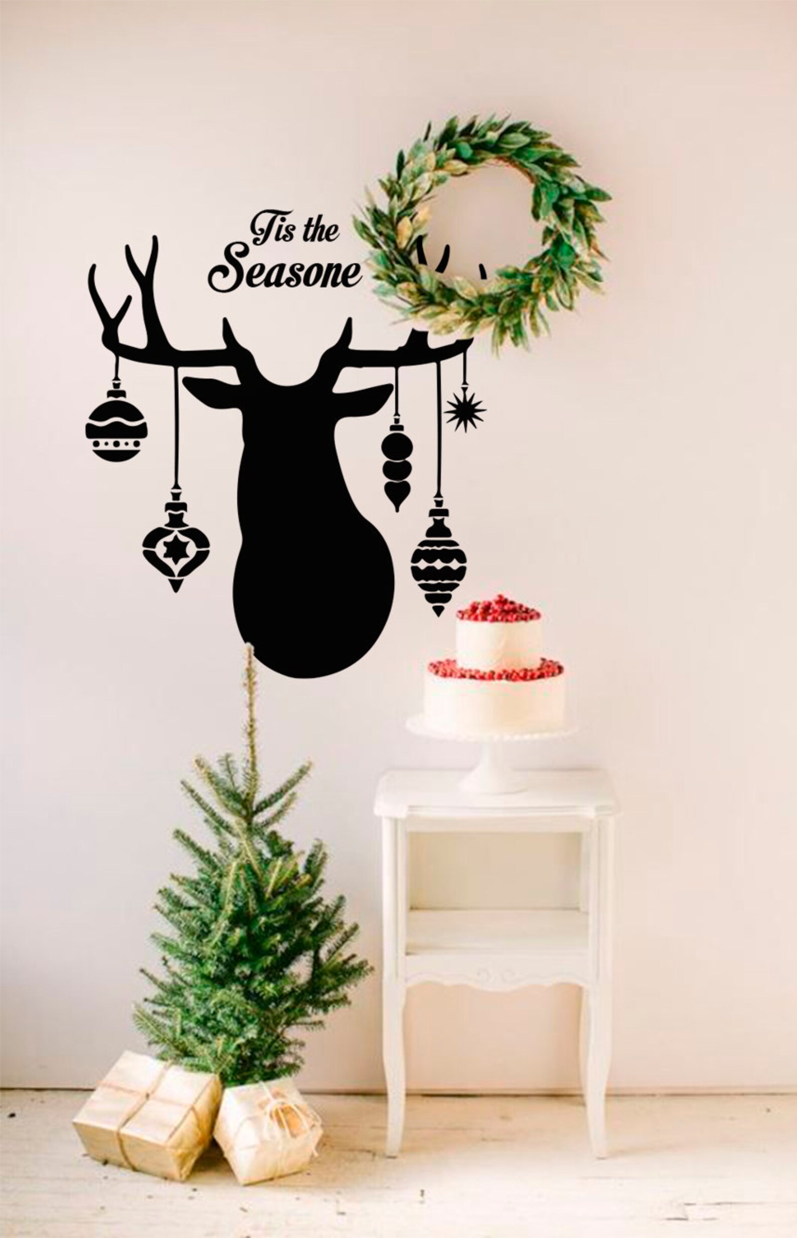Reindeer Wall Decal Stag Decal Christmas Decals for Window - Etsy