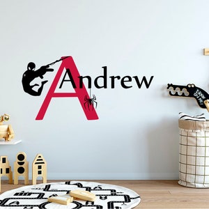 Spider Man Wall Decal, Spider-man Decal, Personalized Name Wall Decal ...