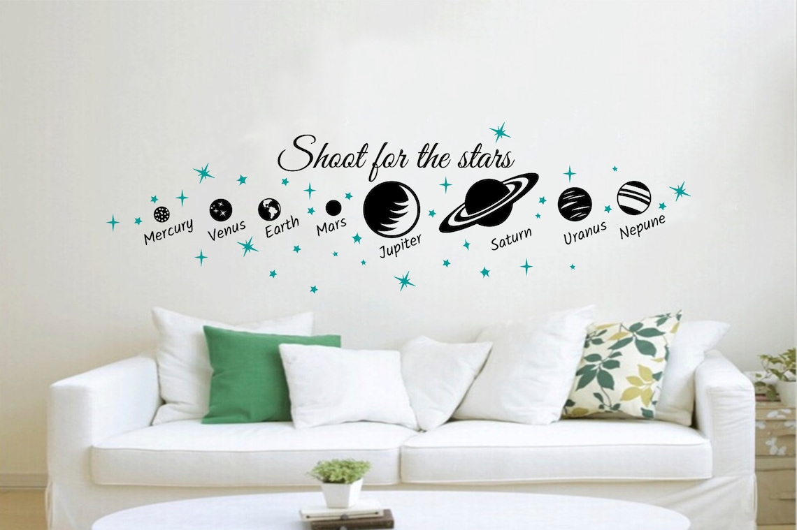 Space wall decals Planets Decal Nursery Space wall decals | Etsy