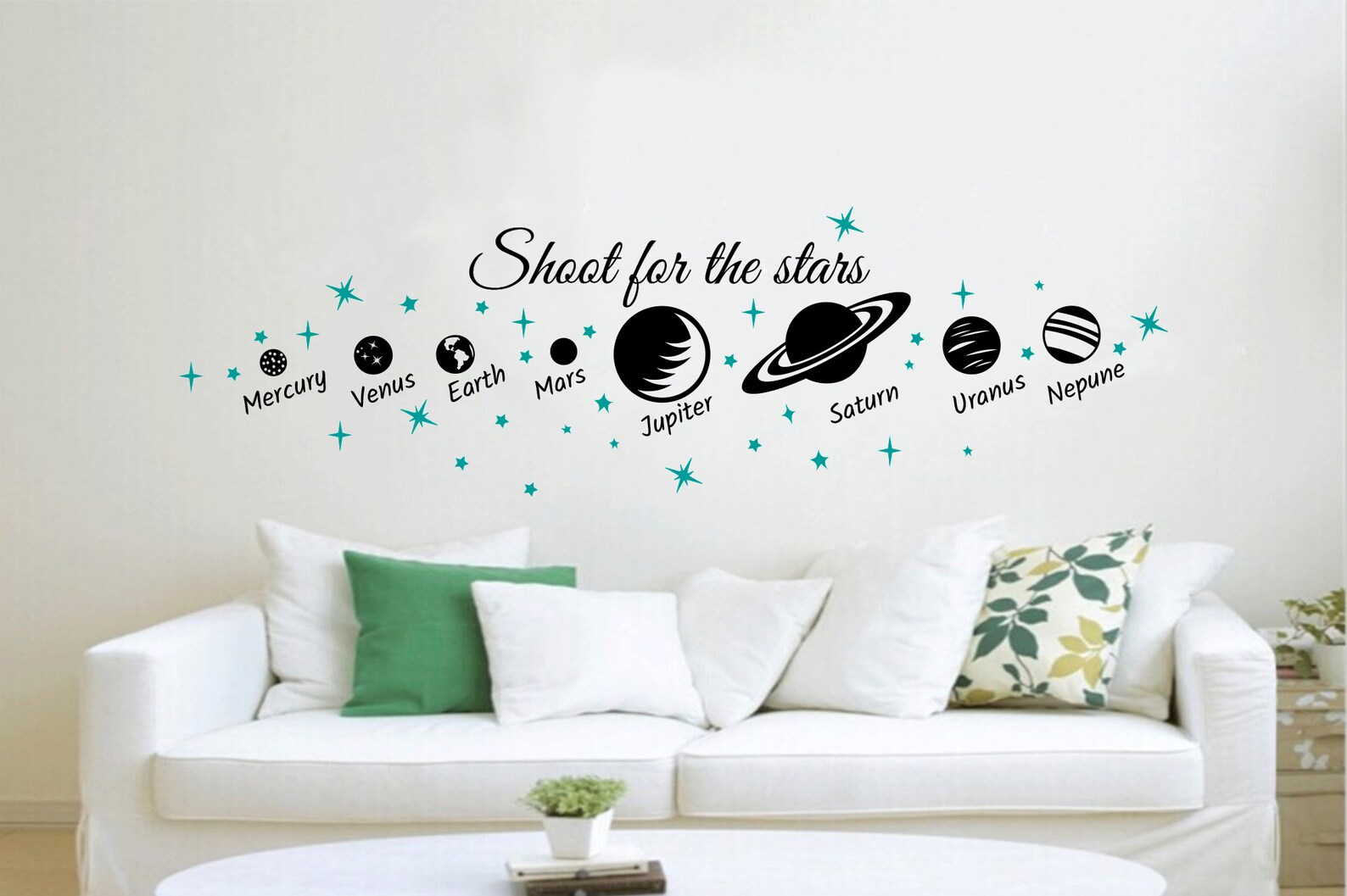 Space Wall Decals, Planets Decal, Nursery Space Wall Decals, Solar ...