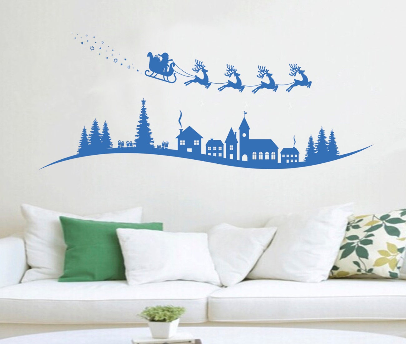 Santa Clause Christmas Decal, Window Christmas Stickers, Winter ...