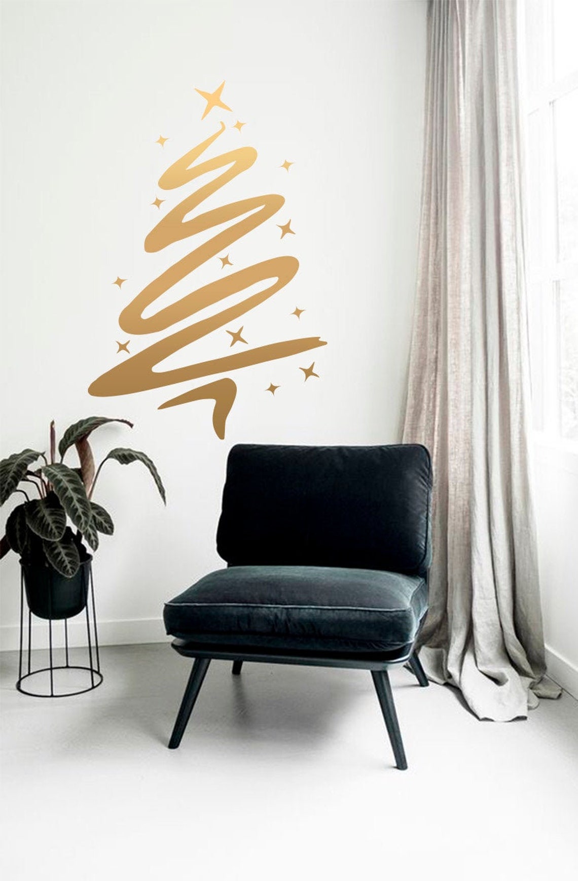 Christmas Tree Decal Window Christmas Tree Sticker Winter - Etsy