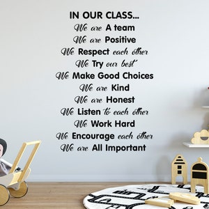 Classroom Rules Wall Decal, Teacher Decal, School Wall Stickers, Class ...