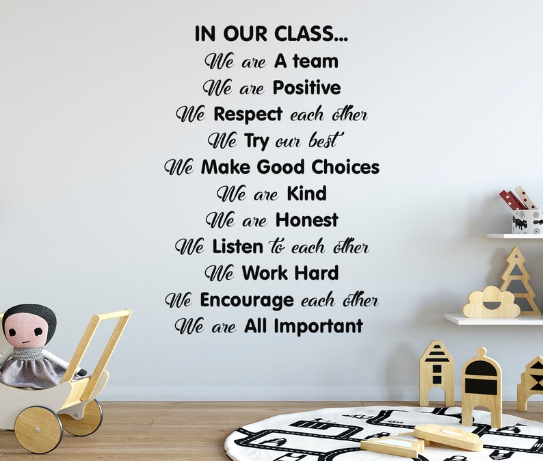 Classroom Rules Wall Decal, Teacher Decal, School Wall Stickers, Class ...