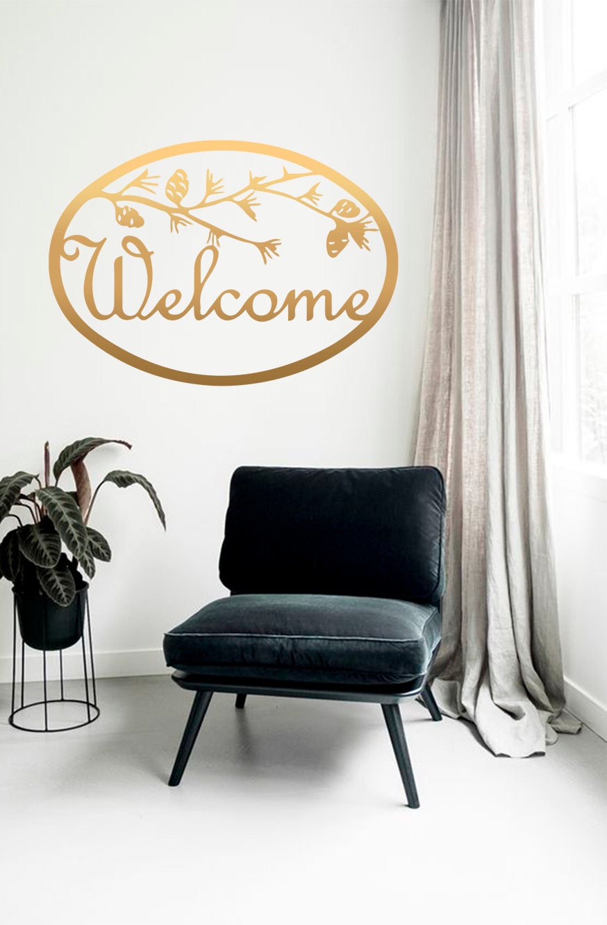 Welcome Decal Entryway decal Family wall decal Welcome sign | Etsy