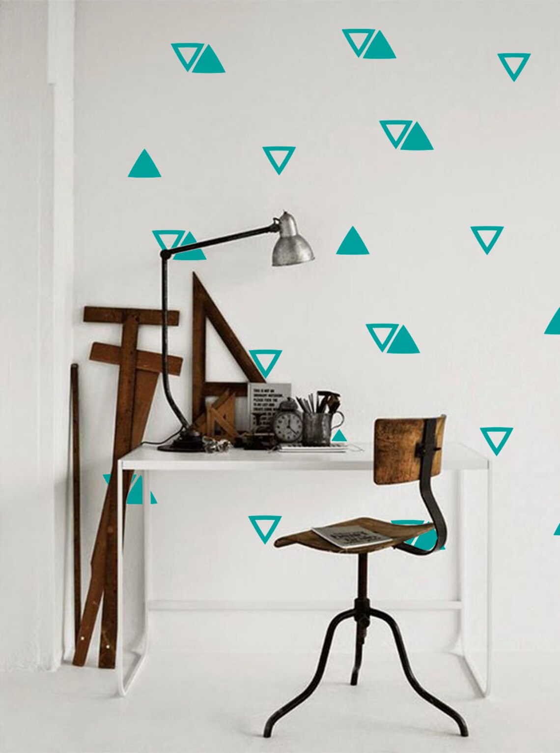 Triangle Wall Decal Geometric Wall Decal Gold Triangle | Etsy