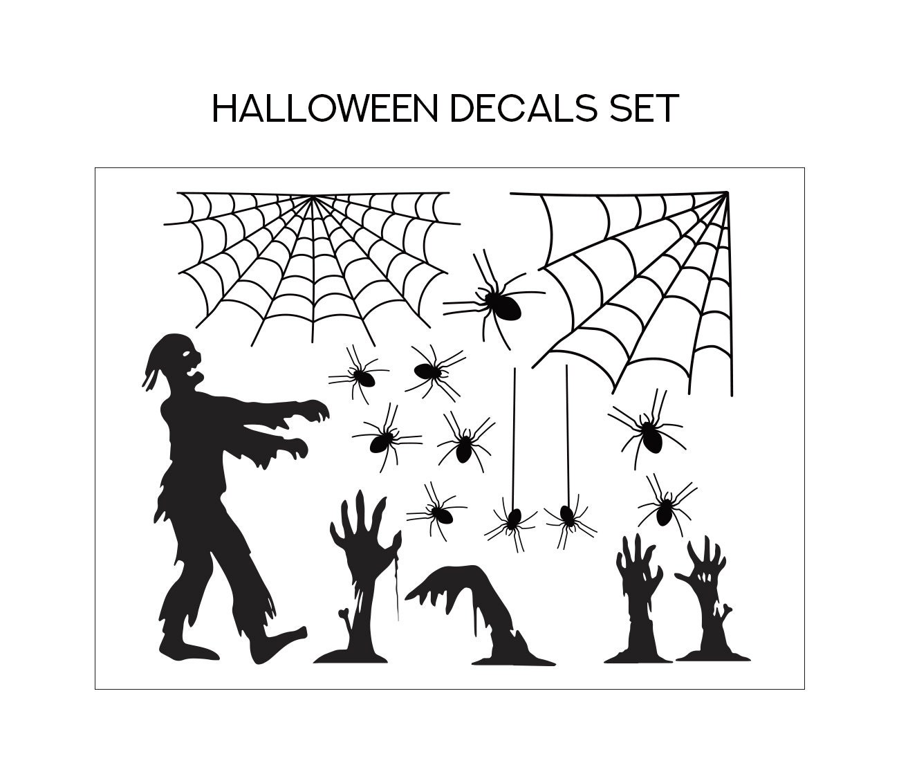 Halloween Window Decal Scary Silhouette Halloween Stickers | Etsy