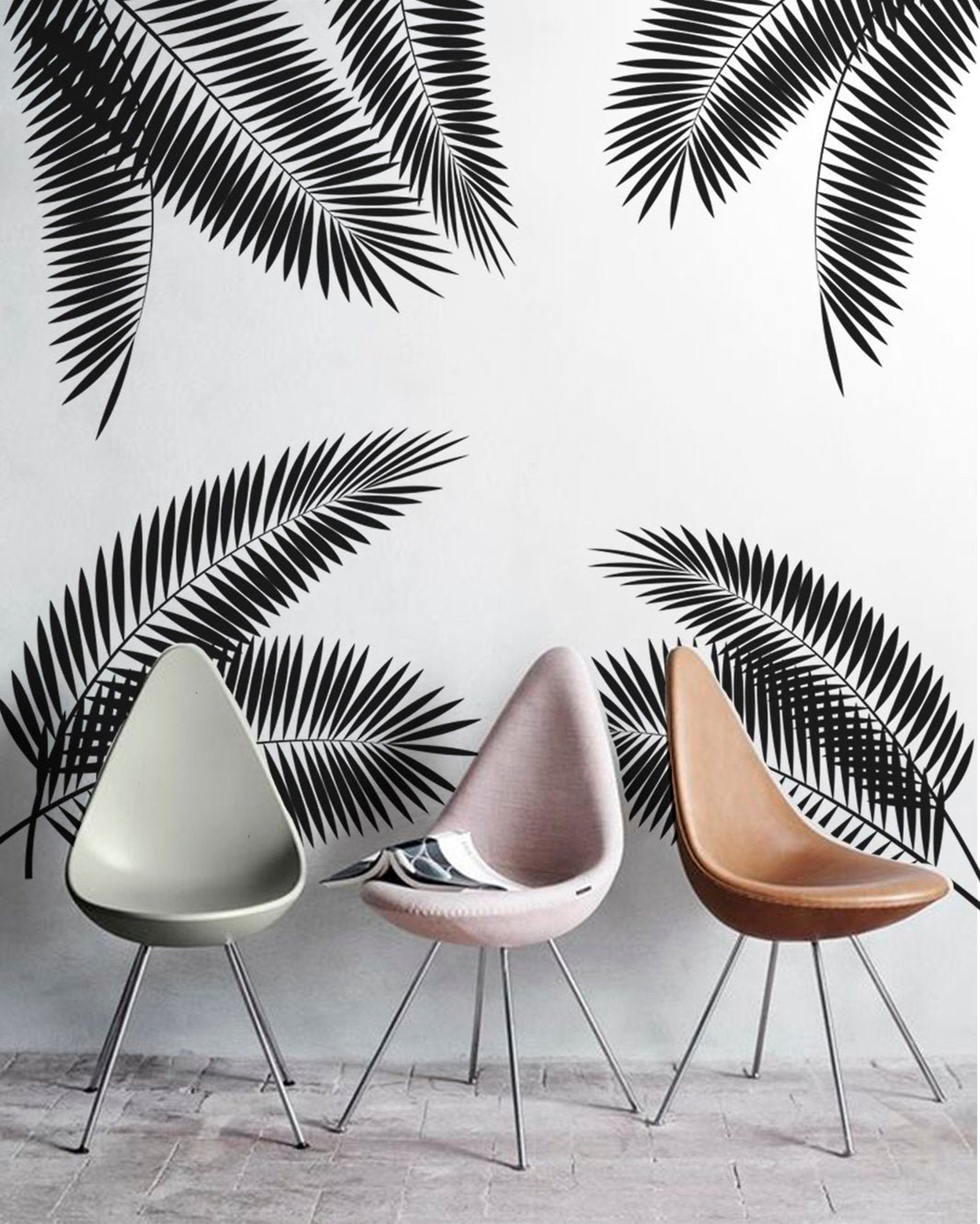 Tropical Wall Decals Large Palm Leaf Decal Leaves Vinyl - Etsy