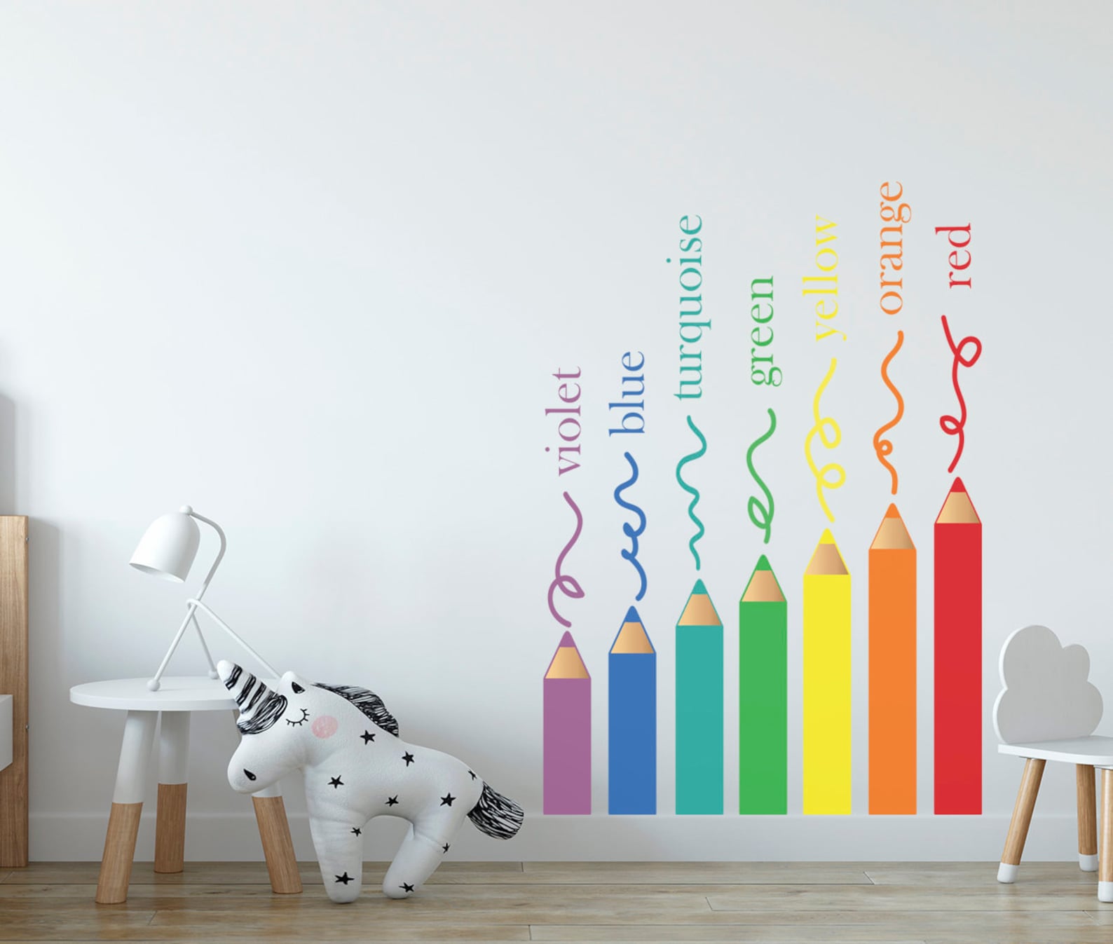 Colours Wall Decal Colorful Crayons Sticker Education Decal - Etsy