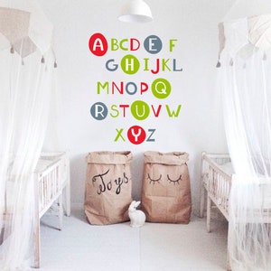 Colorful Abc Wall Decal for Kids, Alphabet Wall Decal for Classroom ...