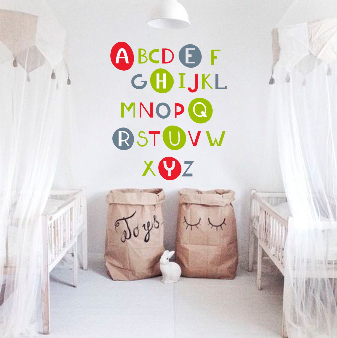 Colorful Abc Wall Decal for Kids Alphabet Wall Decal for - Etsy