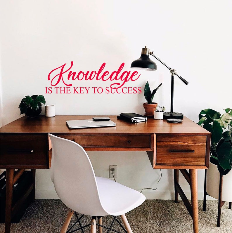 Knowledge Quote Decal, School Office Decor, Classroom Wall Decal ...