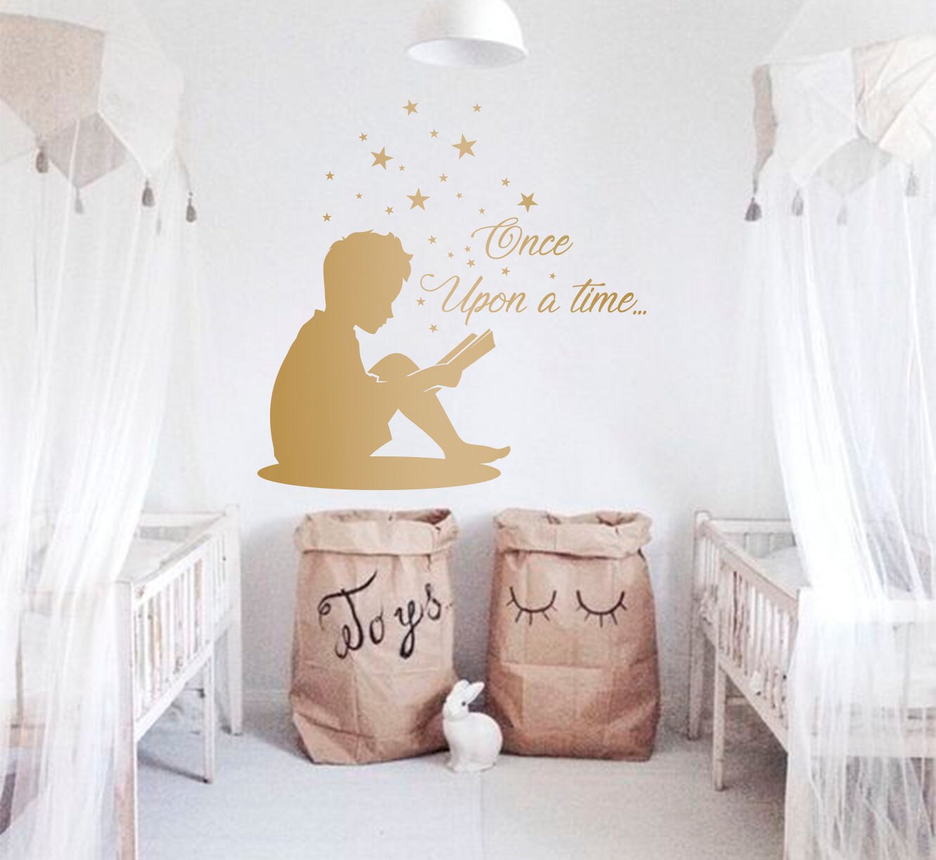 Reading Boy Wall Decal Once Upon a Time Decal Books Wall - Etsy UK