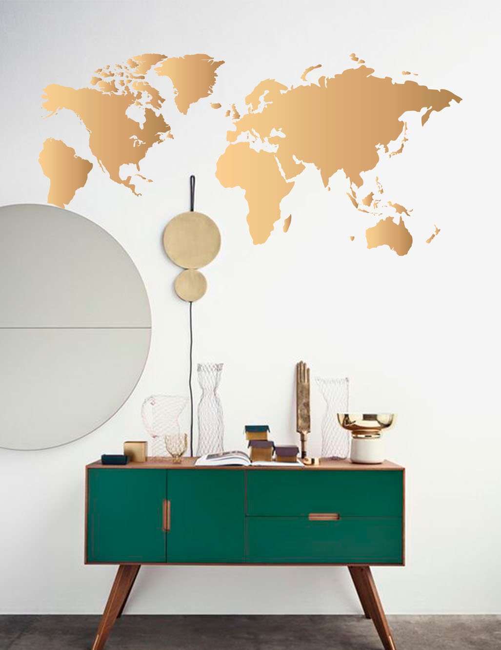 World Map Wall Decal Large World Map Sticker Office Decal - Etsy UK