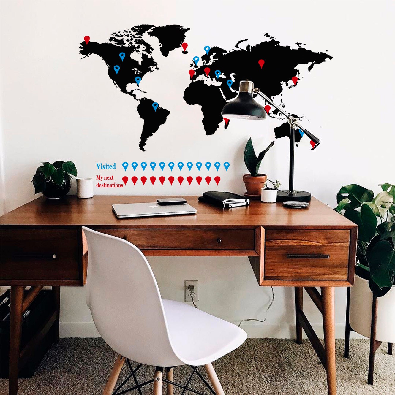 WORLD MAP Wall Decal Travel Wall Decal World Map Vinyl | Etsy UK