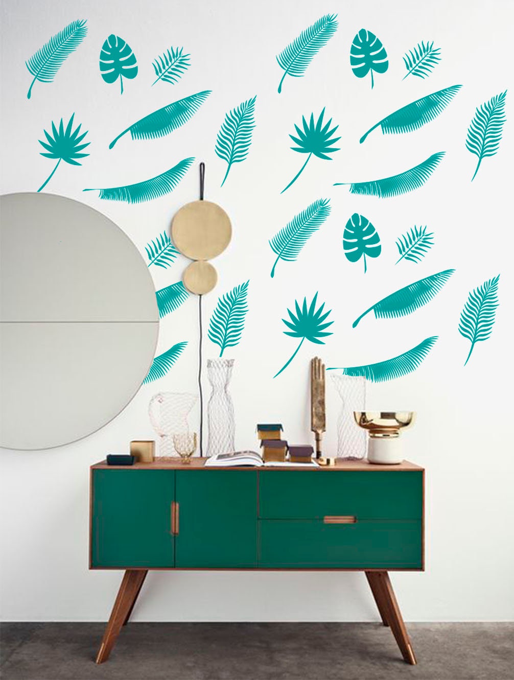 Tropical Wall Decals Palm Leaf Decal Monstera Leaf Tropical | Etsy