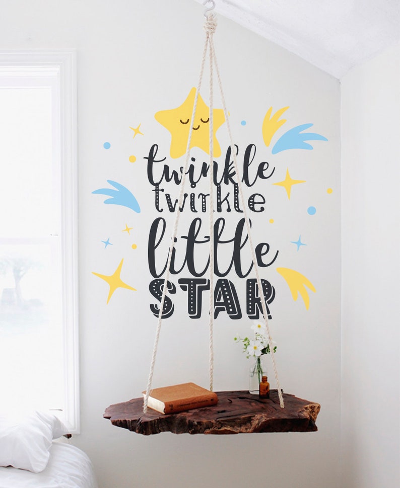 Twinkle Twinkle Little Star Quote Wall Decal, Nursery Wall Decals, Kids ...