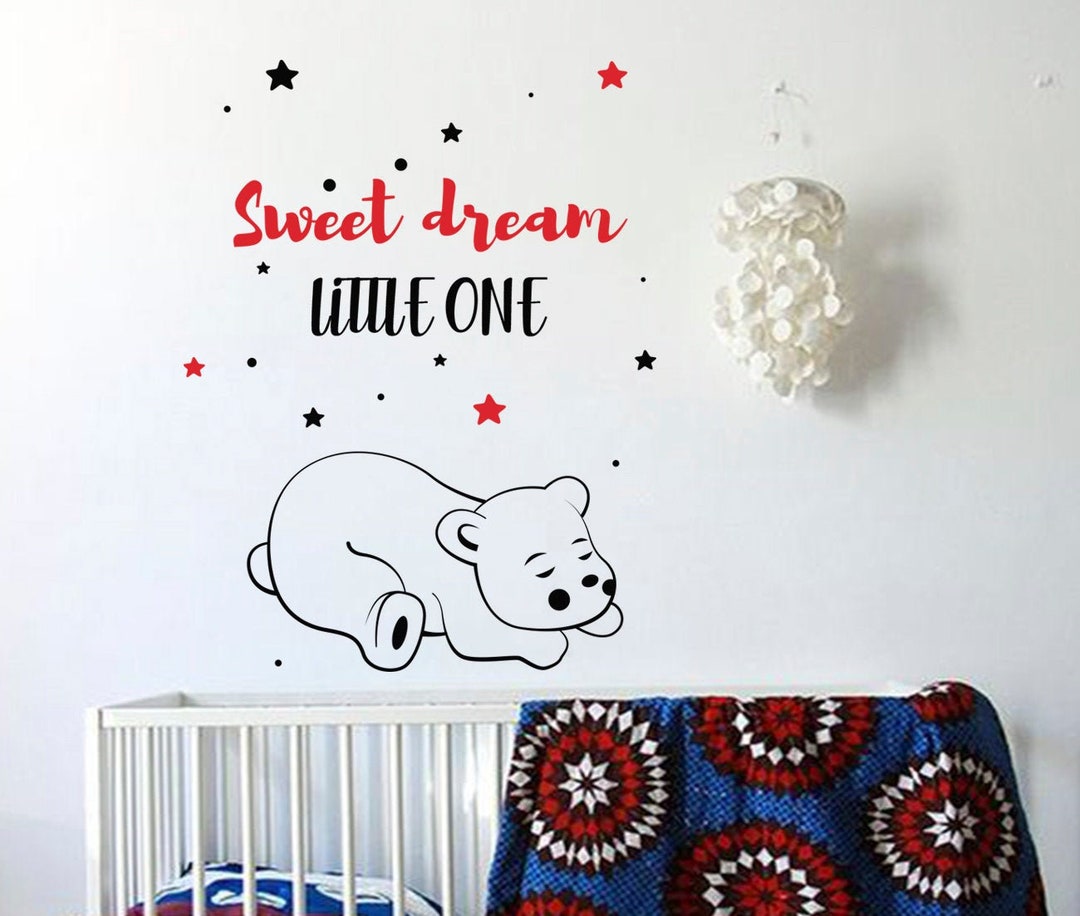 Baby Bear Decal, Sweet Dreams Decal, Nursery Wall Decor, Vinyl Decal ...