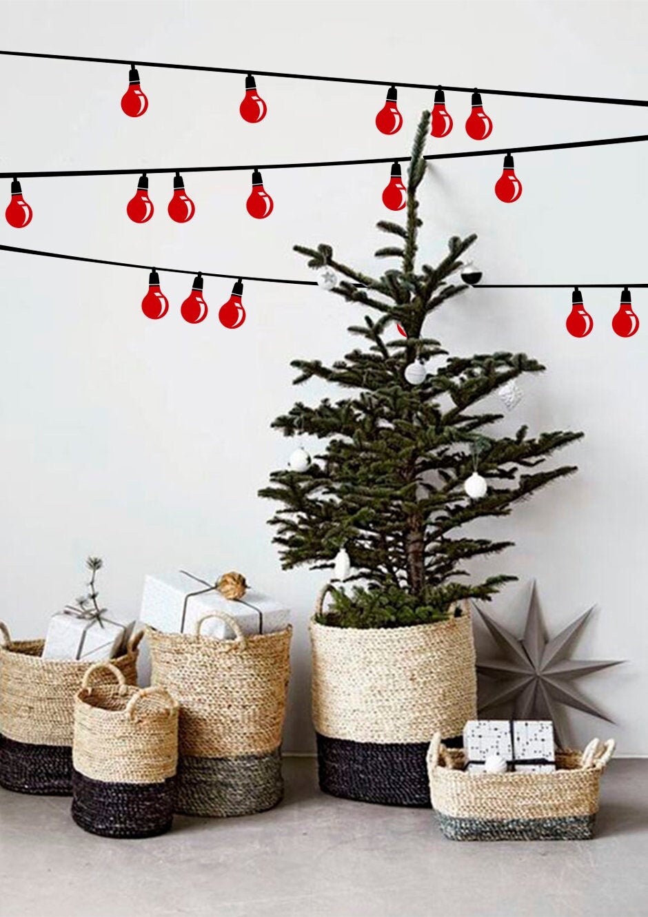 Christmas Lights Decal, Window Lights Sticker for Christmas Decor ...