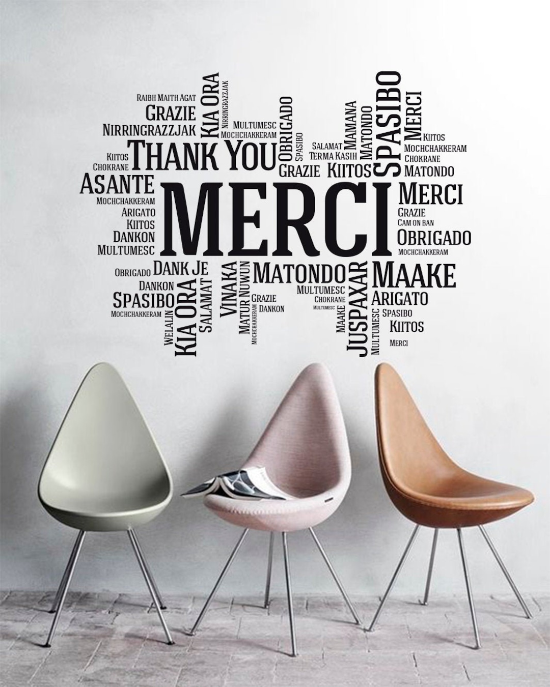 Thank You MERCI Wall Decal, Classroom Wall Decal, School Office Decor ...