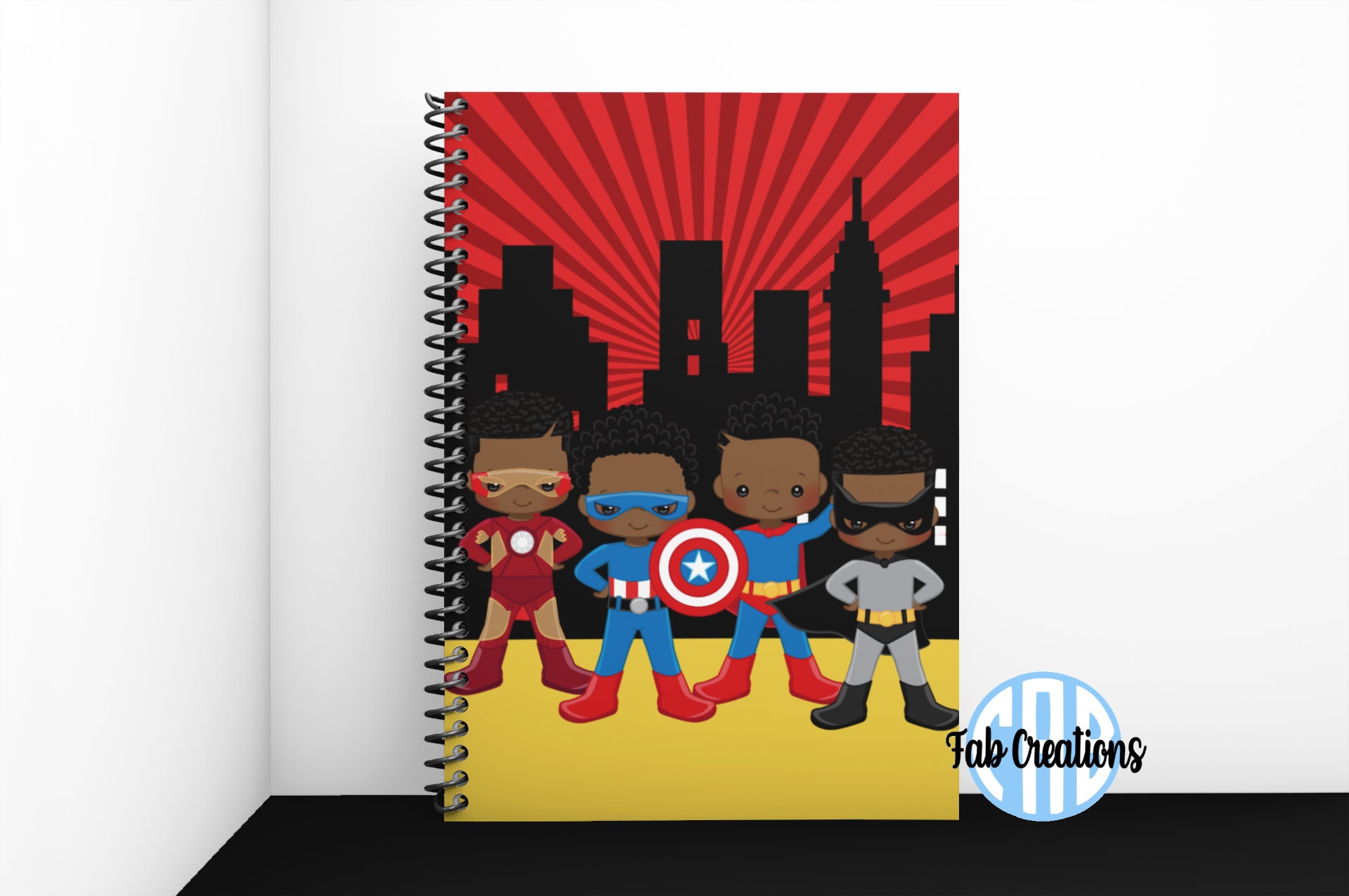 Superhero Notebook and Tumbler Gift Set/ African American Boy/ - Etsy