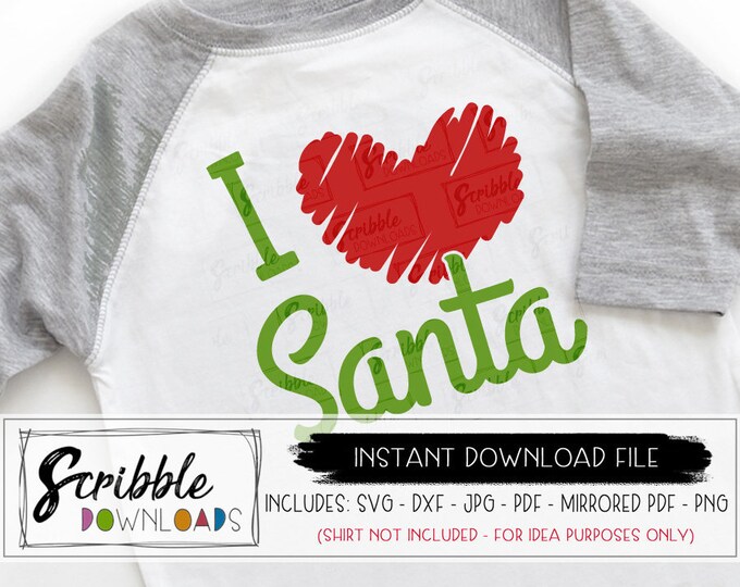 Christmas Svg I Love Santa Svg Matching Family Dxf SVG Silhouette ...