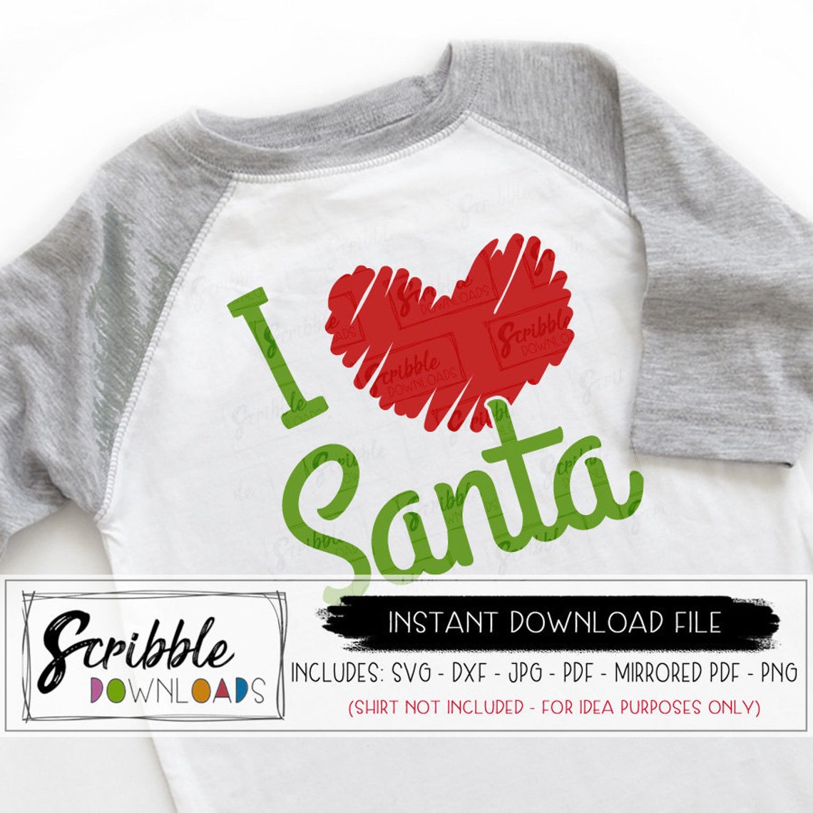Christmas Svg I Love Santa Svg Matching Family Dxf SVG Silhouette ...