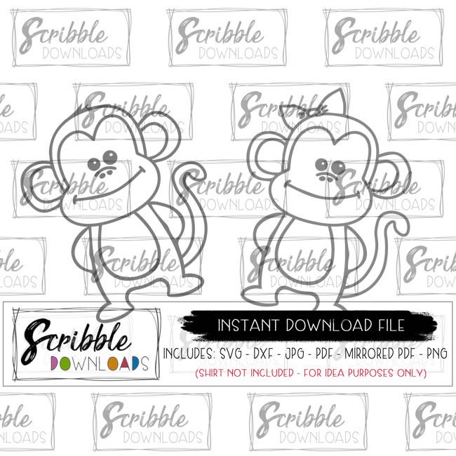 Monkey Svg Boy Girl Monkeys Clipart Svg Dxf Iron on Twins | Etsy Canada