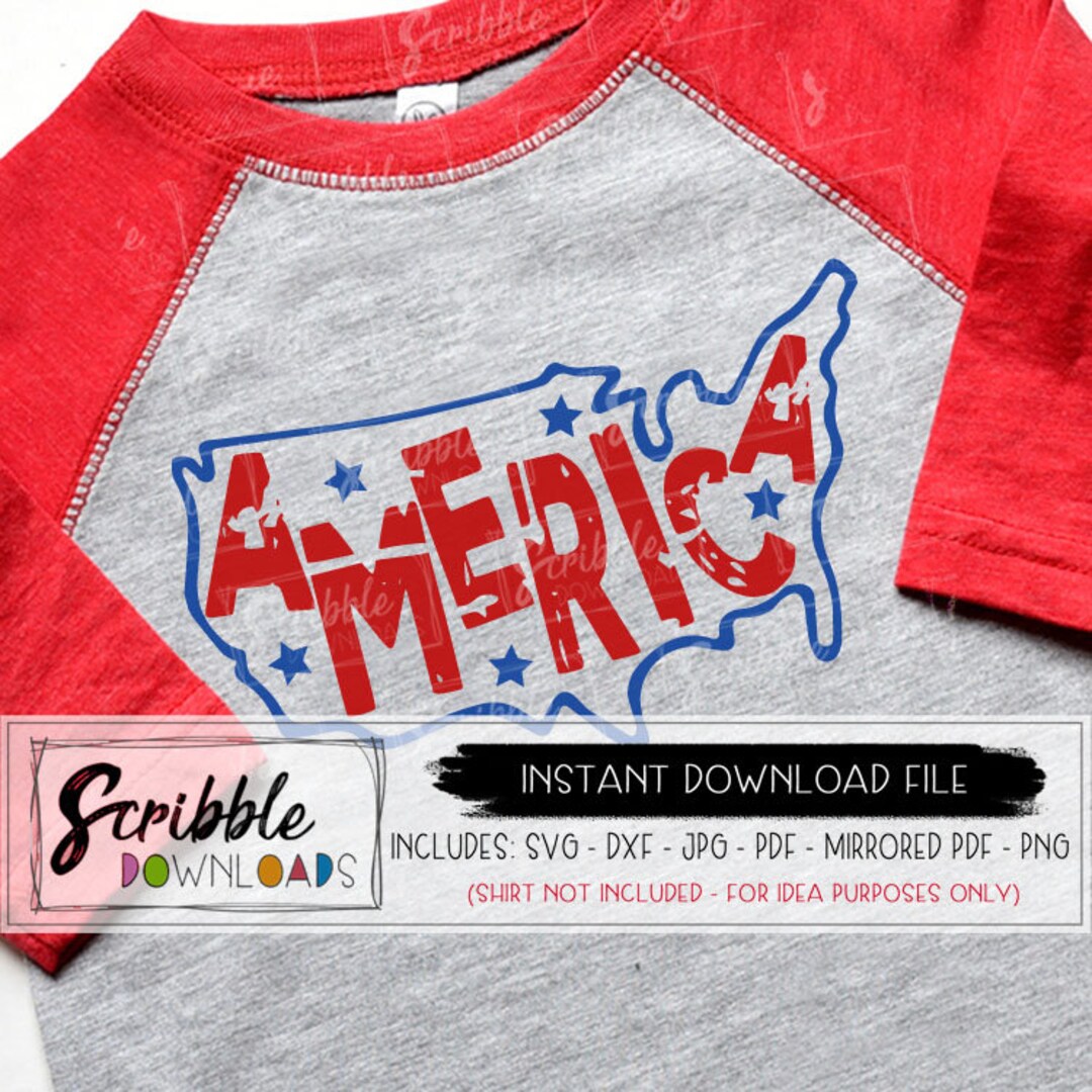 America USA Svg Stars Americana Svg DXF Iron on Shirt Instant Cut File ...