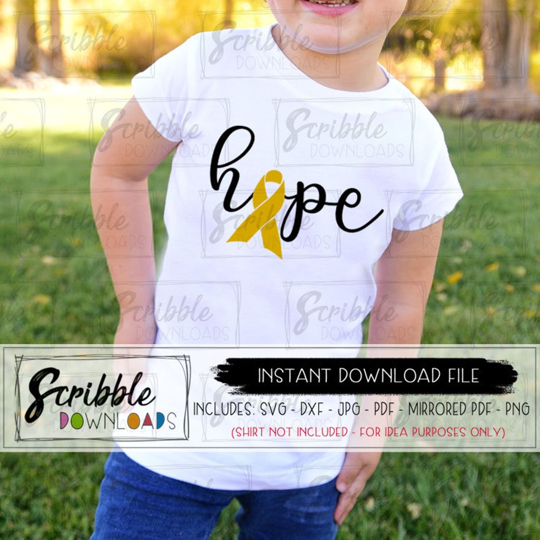 Cancer Svg Childhood Cancer Go Gold Shirt Iron on Hope Ribbon Svg ...