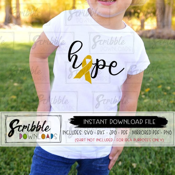 Cancer Svg Childhood Cancer Go Gold Shirt Iron on Hope Ribbon | Etsy