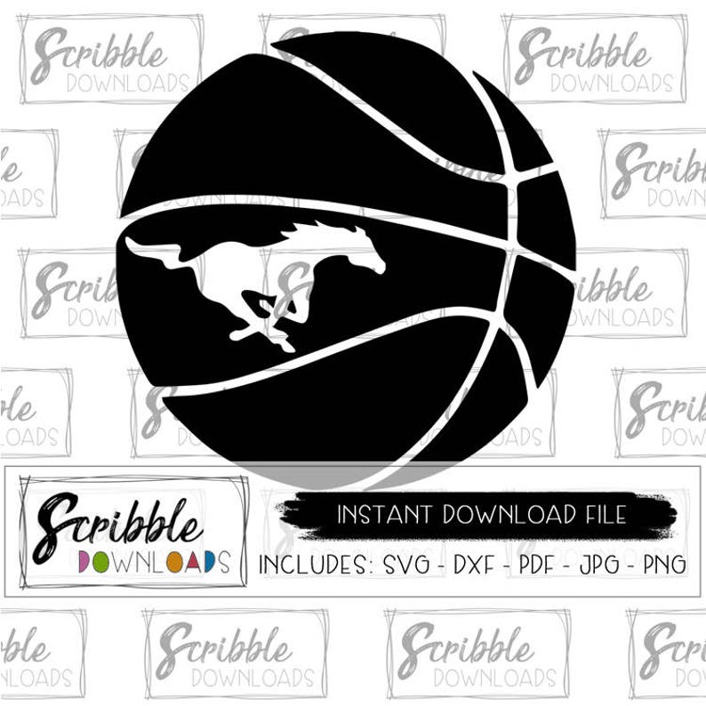 Mustang Basketball SVG Mascot Instant Download Mustangs DXF - Etsy