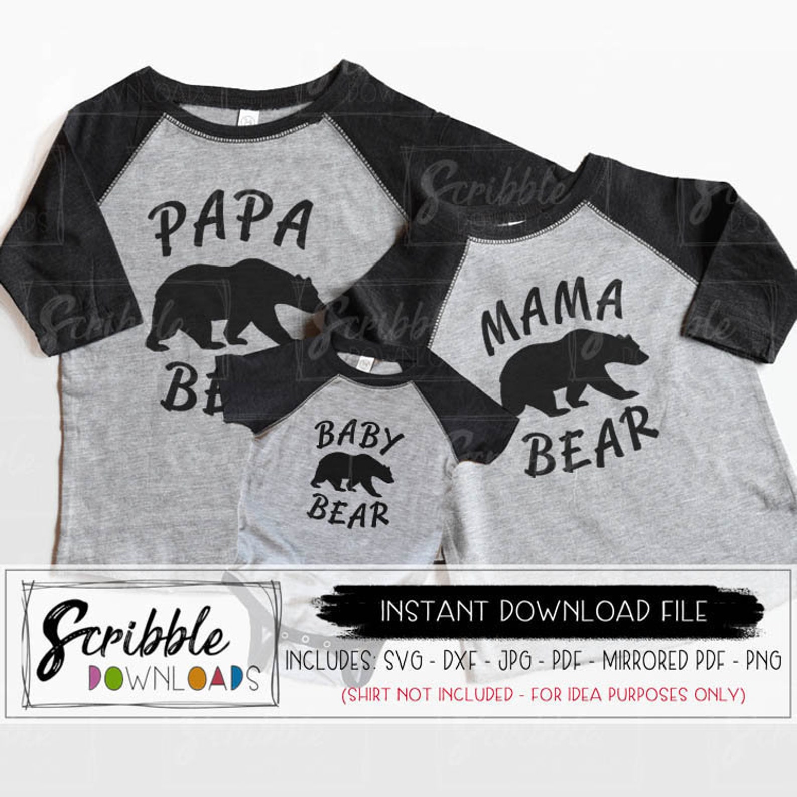 Mama Bear SVG Papa Bear Svg Baby Bear Svg Matching Family - Etsy