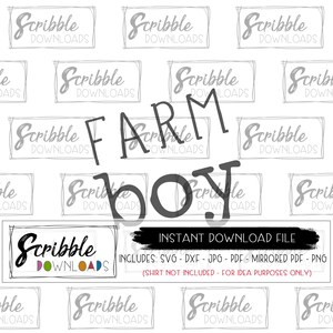 Farm Boy Svg Farmhouse Iron on Printable Shirt DIY PDF Tractor Svg Dxf ...